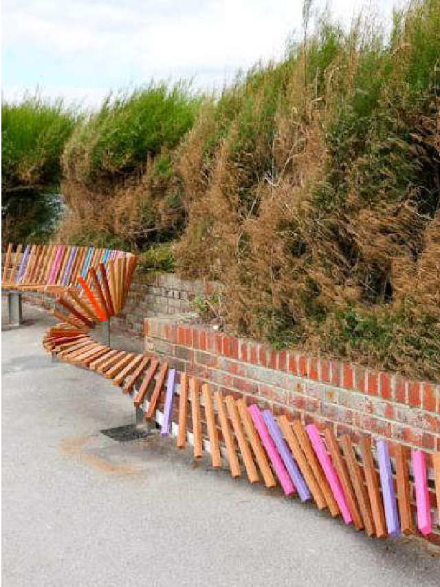 Longest Bench Along the Beach - Gardenista Web Story - Gardenista